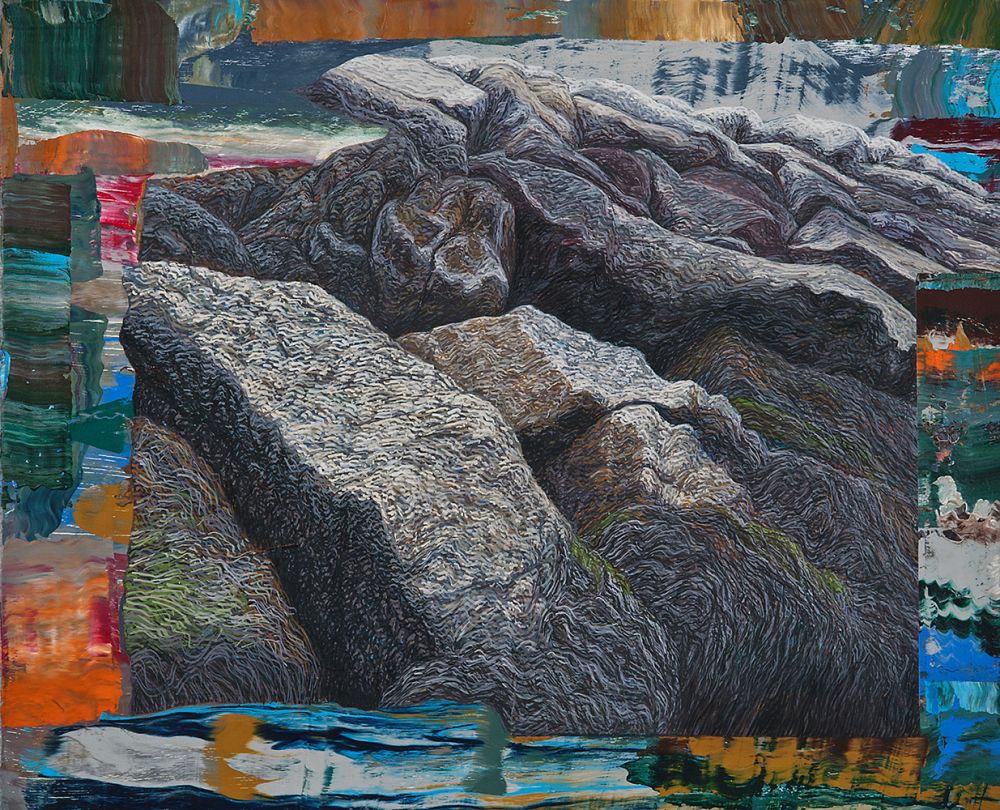 'ROLLING BREAKWATER' by Paul Stopforth | gouache on panel | 2012